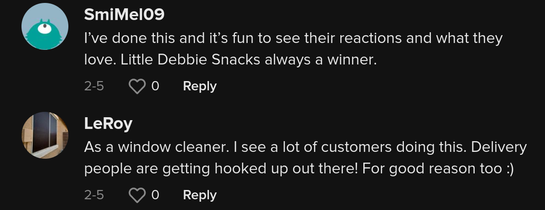 Delivery Driver’s Wholesome Reaction to Free Snacks Goes Viral