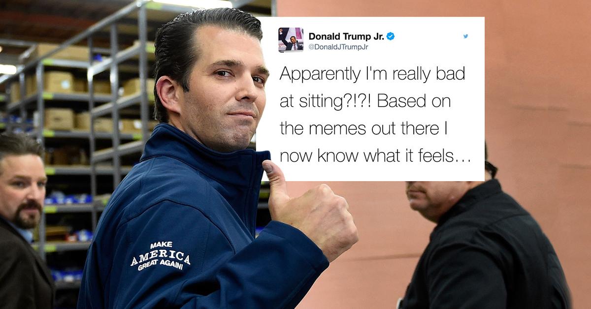 Donald Trump Jr. Responds To Meme That Suggests He Can't Sit Correctly