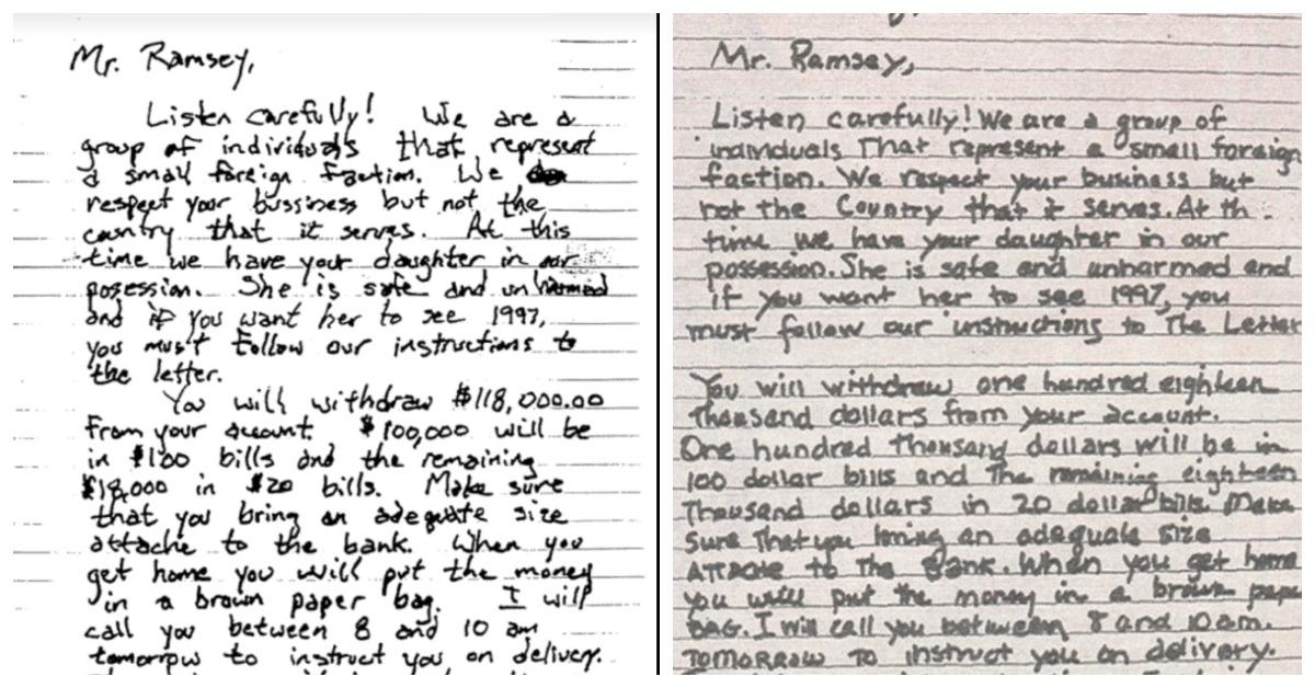 Patsy Ramsey's Handwriting Sample Is Similar to Infamous Ransom Note
