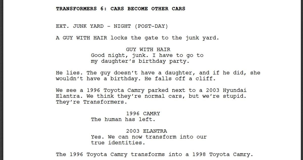 Bot Writes Incredible Script for 'Transformers'