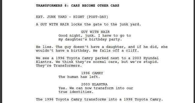 Bot Writes Incredible Script for 'Transformers'