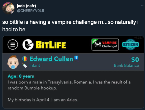 The 'BitLife' Vampire Challenge Calls for You to Be Ruthless