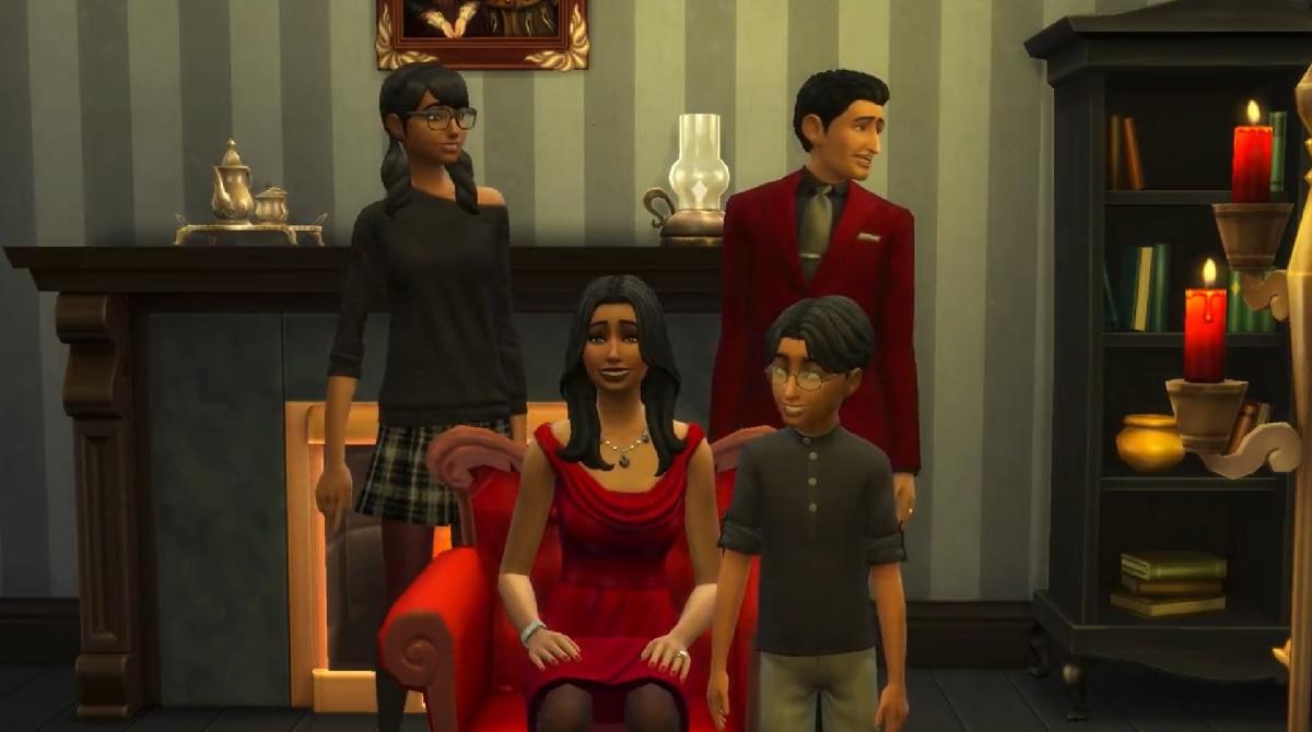 The Goth Family Has a New Look in 'The Sims 4'