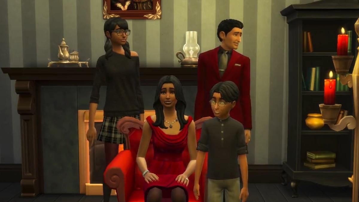 The Goth Family Has a New Look in 'The Sims 4'