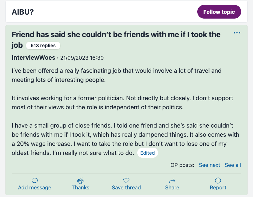 Woman Must Choose Between Her Best Friend and a Job