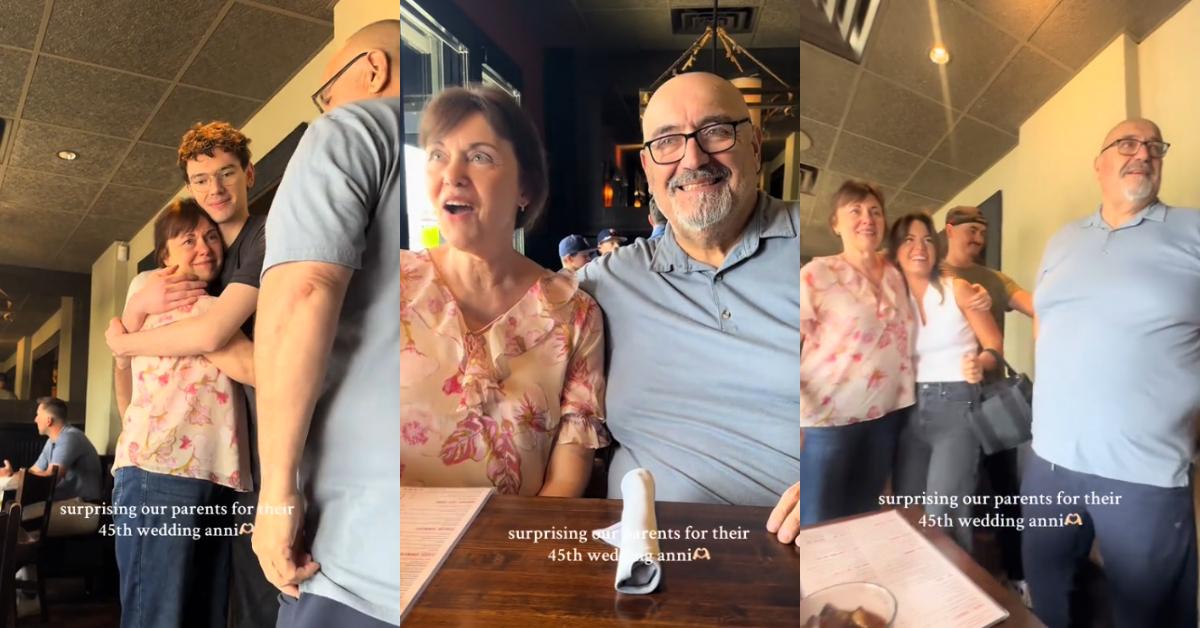 10 Adult Siblings Surprise Parents for 45th Wedding Anniversary