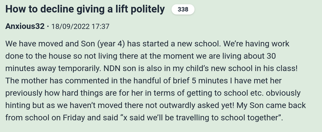 Mom Goes Viral Asking How to Get Out of Carpooling Neighbor Kid