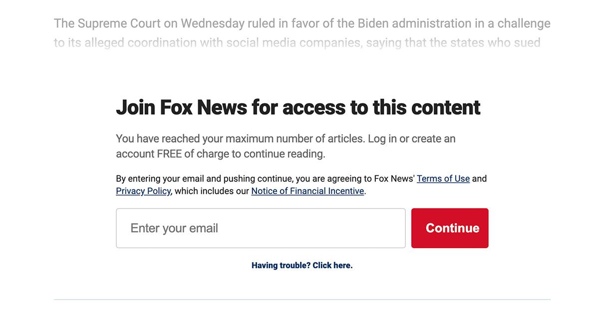Why Does Fox News Want My Email? It's Turning Some Users Off