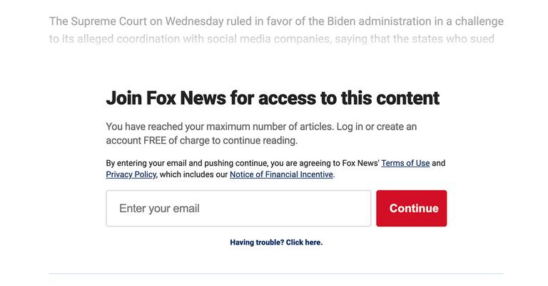 Why Does Fox News Want My Email? It's Turning Some Users Off