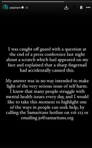 Here's What Happened to Pep Guardiola's Face