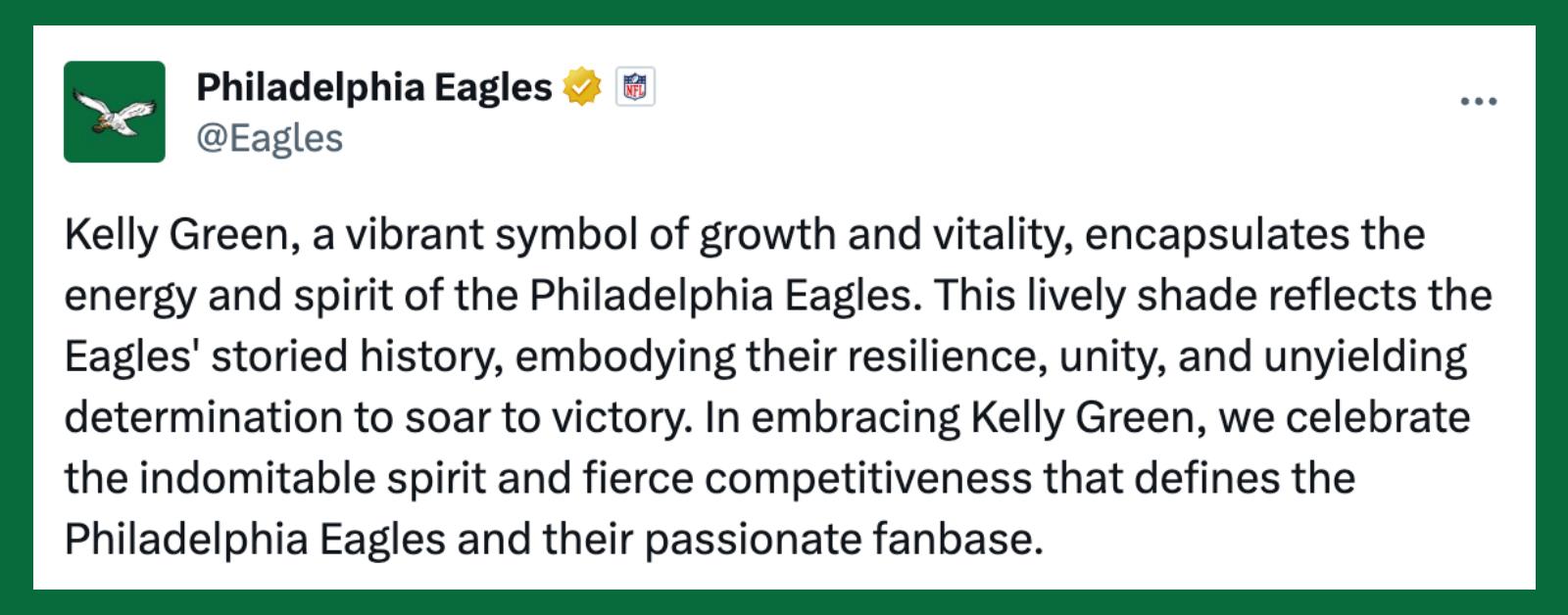 Why Are the Eagles Wearing Kelly Green Uniforms? Details
