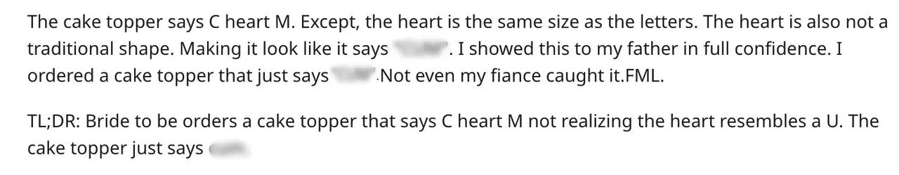 A Bride Accidentally Orders an Inappropriate Cake Topper