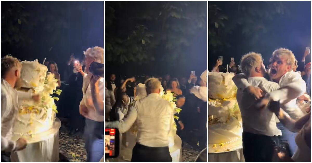 Jake Paul Destroys His Brother's Wedding Cake at the Reception
