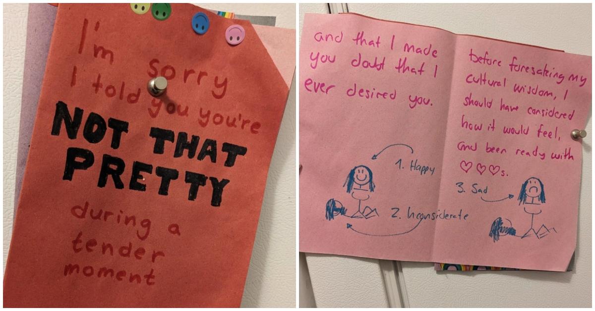 Guy Makes Apology Card for Telling Girl She's Not That Pretty