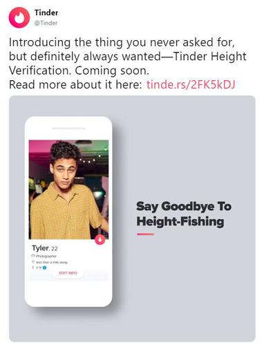 These "Stories" Like Tinder's Male Height Verification, Must Be April ...