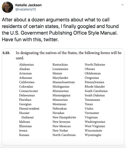 These Are the Official Names for People From Each of the 50 States