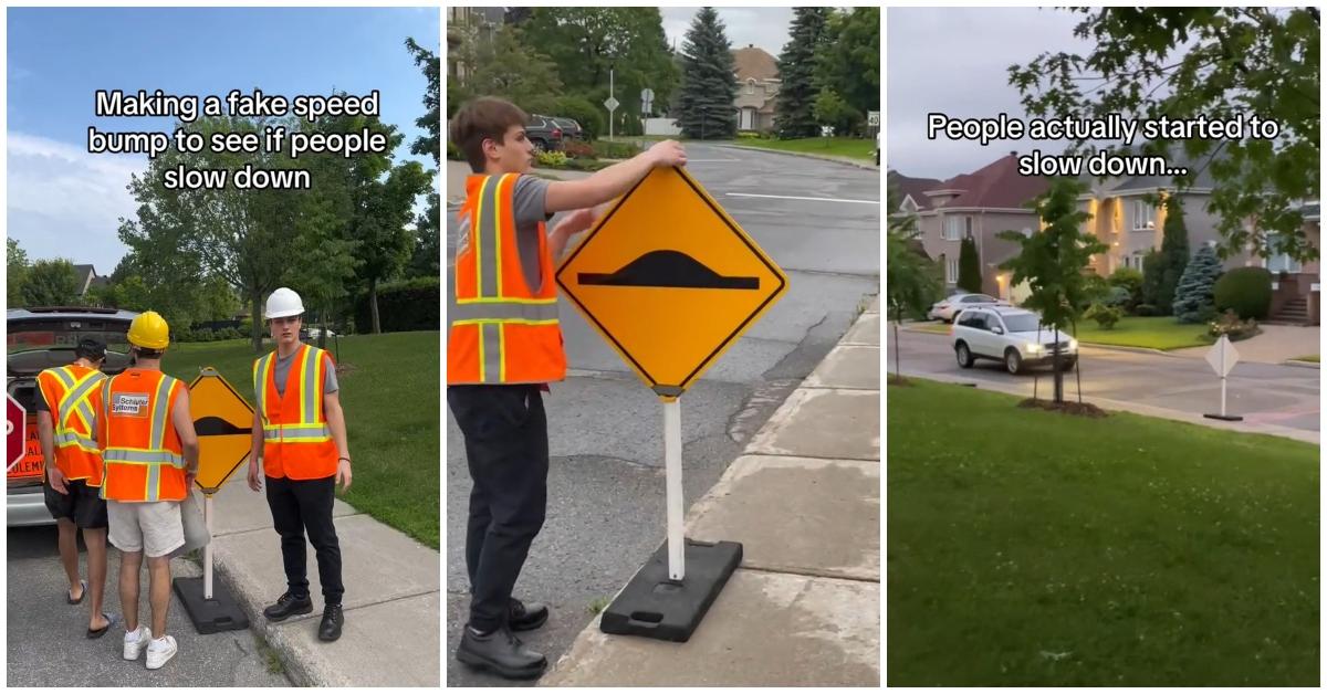 Man Makes Fake Speed Bump to Get Neighbors to Slow Down