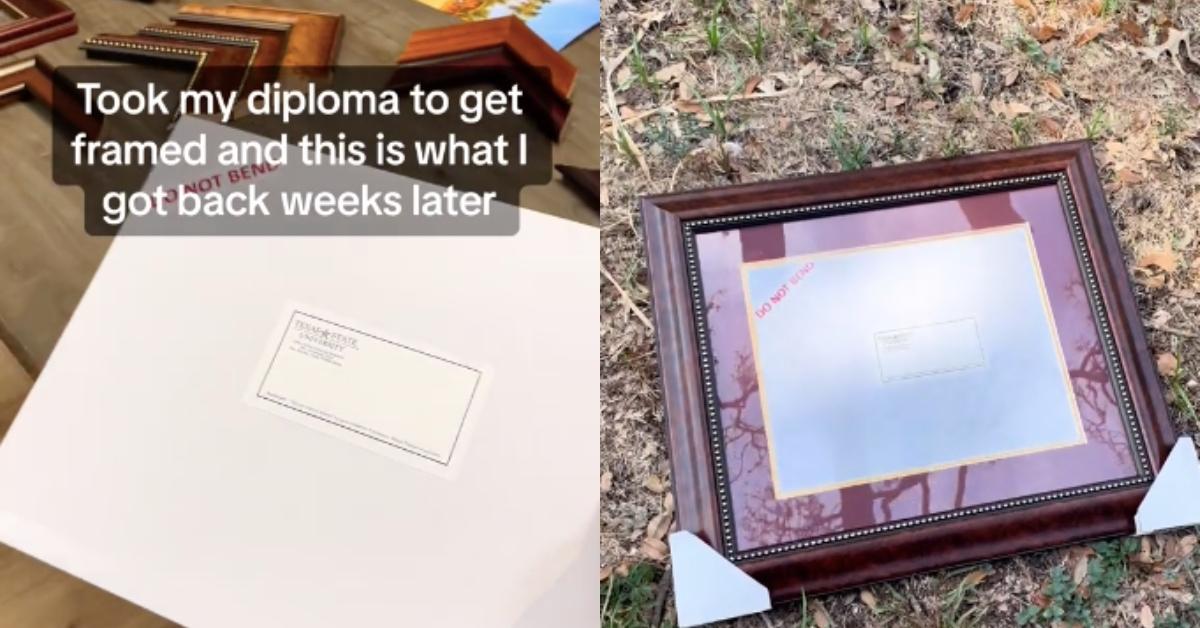 A Store Professionally Frames a Grad's Diploma Envelope