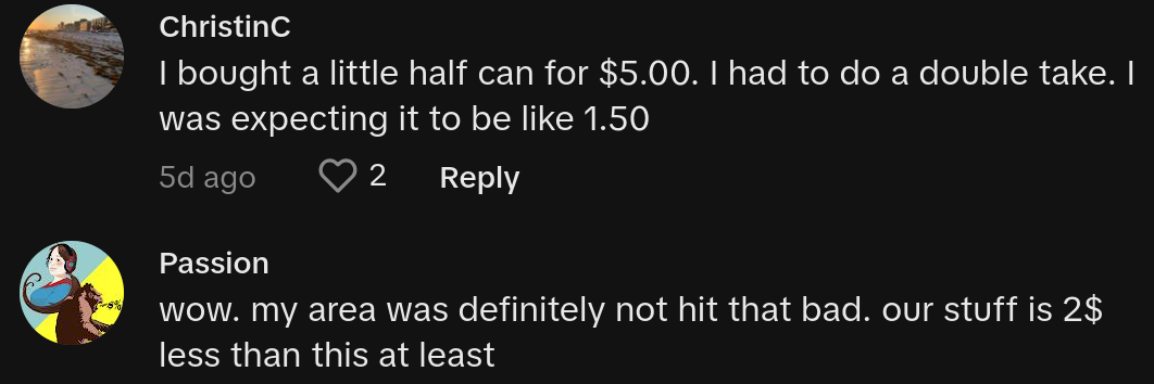 Woman Shares Outrageous Price Purchasing Just Two Ingredients