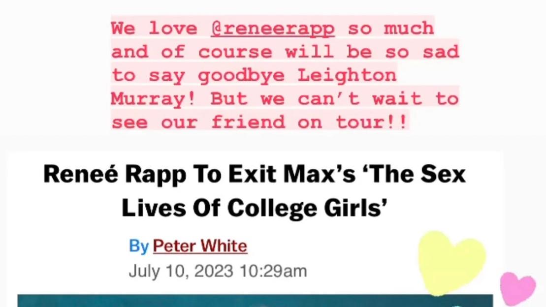Why Did Renée Rapp Leave Sex Lives of College Girls?