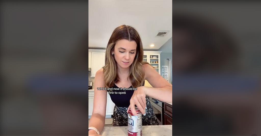 Woman Has Hack for Opening Carbonated Beverage Cans No Fizzing
