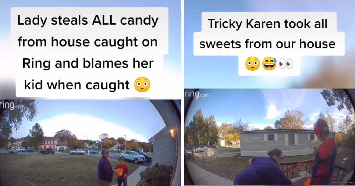 Mom Steals Several Buckets of Candy While Trick-or-Treating