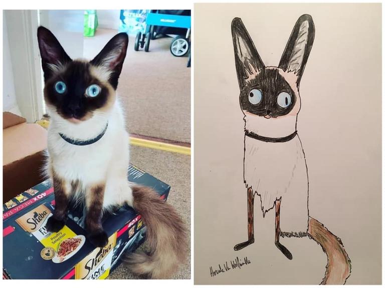 Man With Little Artistic Skill Draws Bad Pet Portraits for Charity