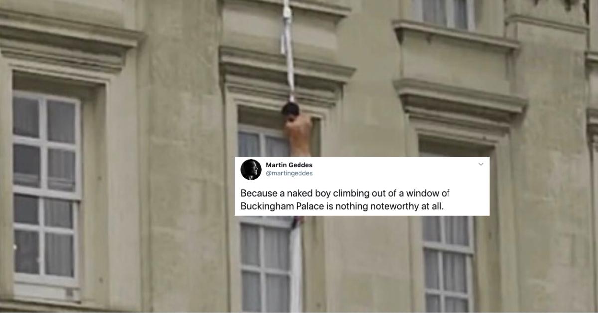 Viral Photo of “Little Boy” Escaping From Buckingham Palace Is Fake