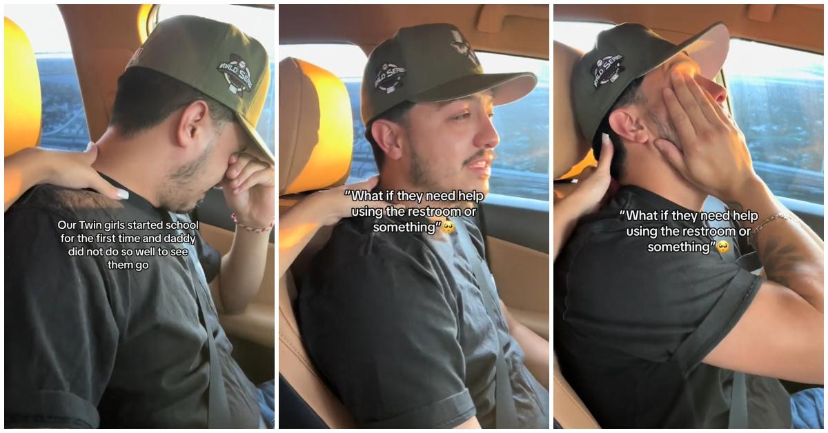 Twin Dad Cries in His Car During First Day of School Dropoff
