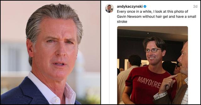 People Can’t Believe This Is Gavin Newsom Without Hair Gel