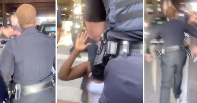 Black Female Officer Confronts Cop Who Pushed Woman on Her Knees to the ...