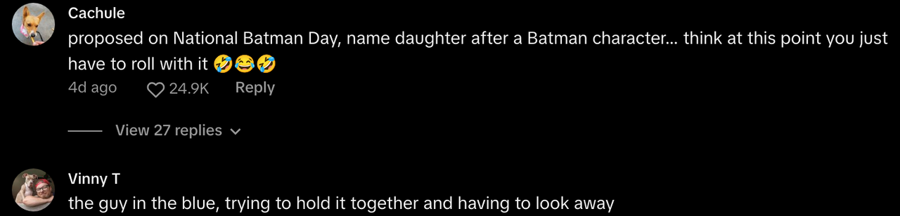 Wife Finally Learns Husband Named Baby After Batman Character
