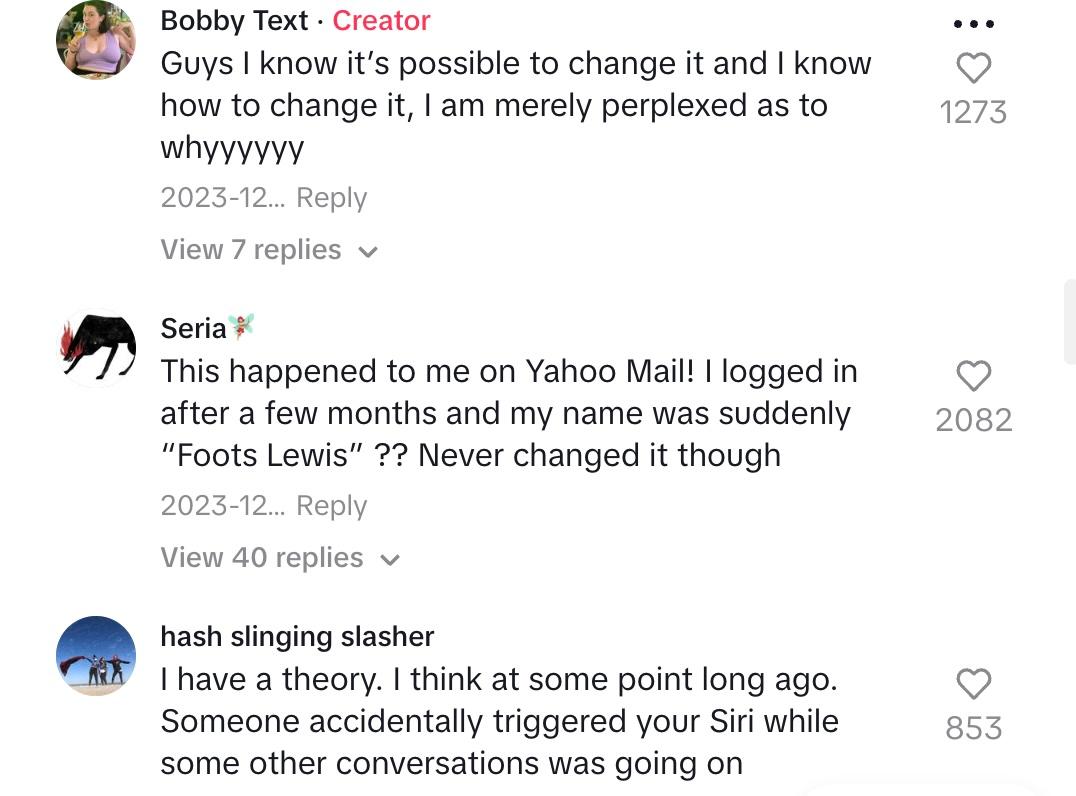 Woman Says Her iPhone Thinks Her Name Is "Bobby Text"