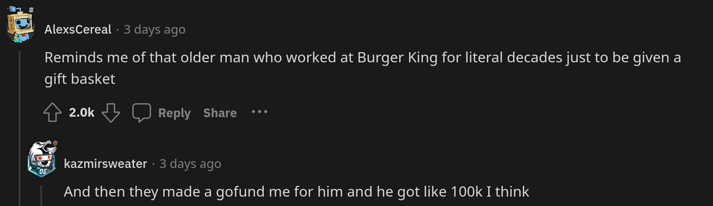 Boss Gifts Worker $25 Gas Card for 5 Years Perfect Attendance