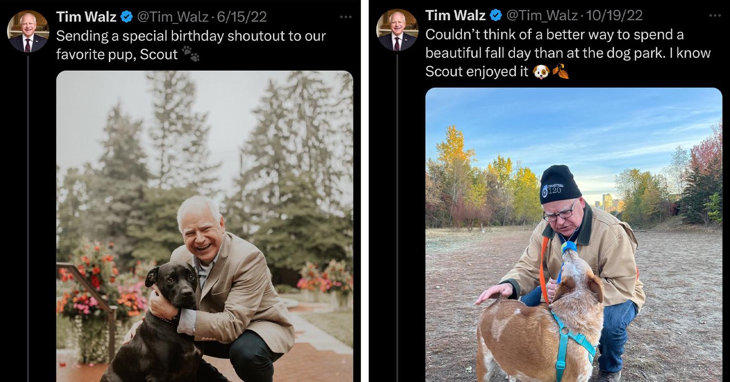 No, Tim Walz Does Not Have Two Dogs Named Scout