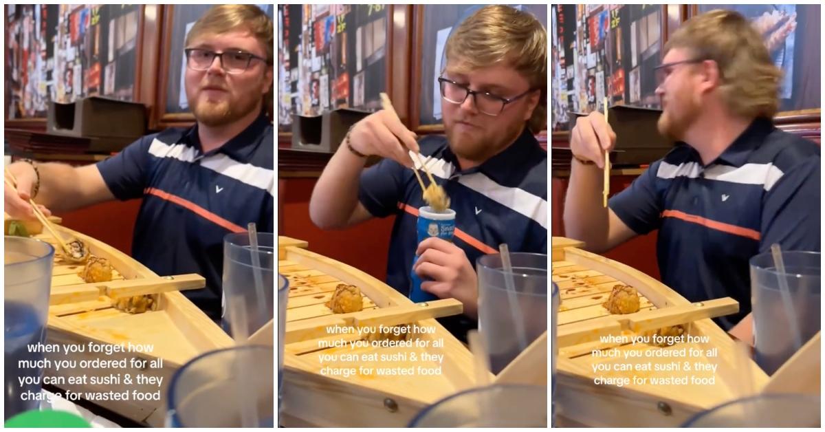 All-You-Can-Eat Buffet Customer Tries to Hide Uneaten Food