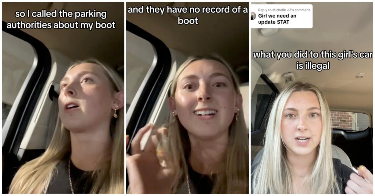 Woman Finds a Fake Boot on Her Tire in a Parking Garage