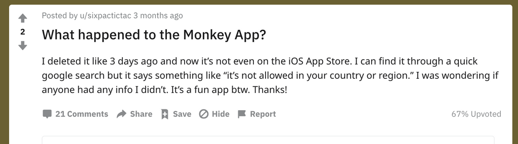 What Happened to the Monkey App? Download It at Your Own Risk