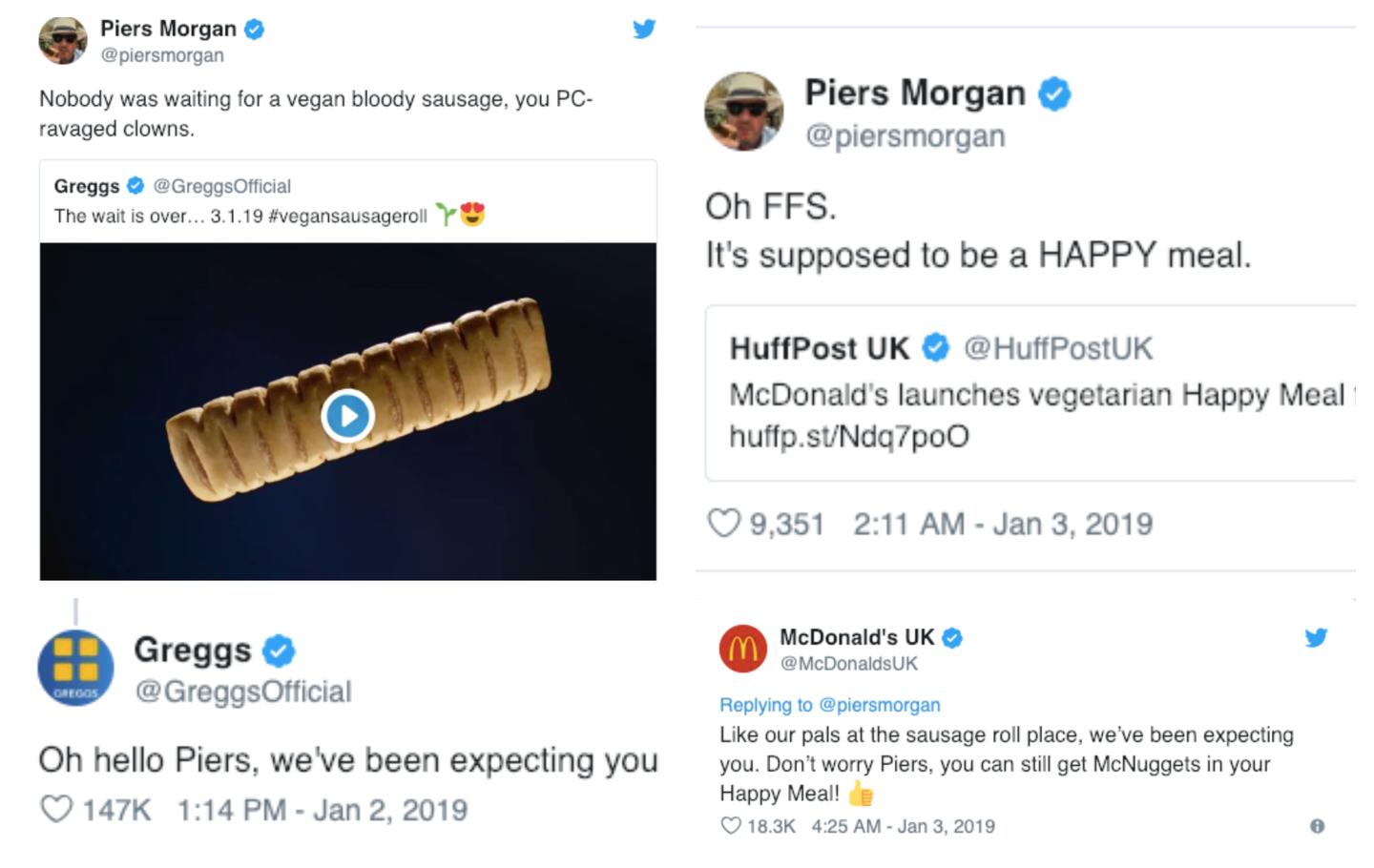 Piers Morgan Tweets: Takedowns by Everyone From Ariana Grande to Pizza Hut