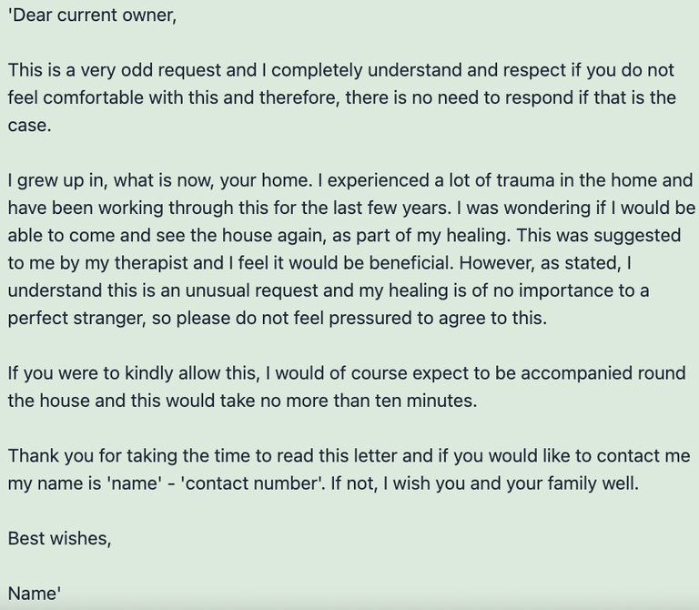 Homeowner Gets Letter From Old Owner Asking to See House
